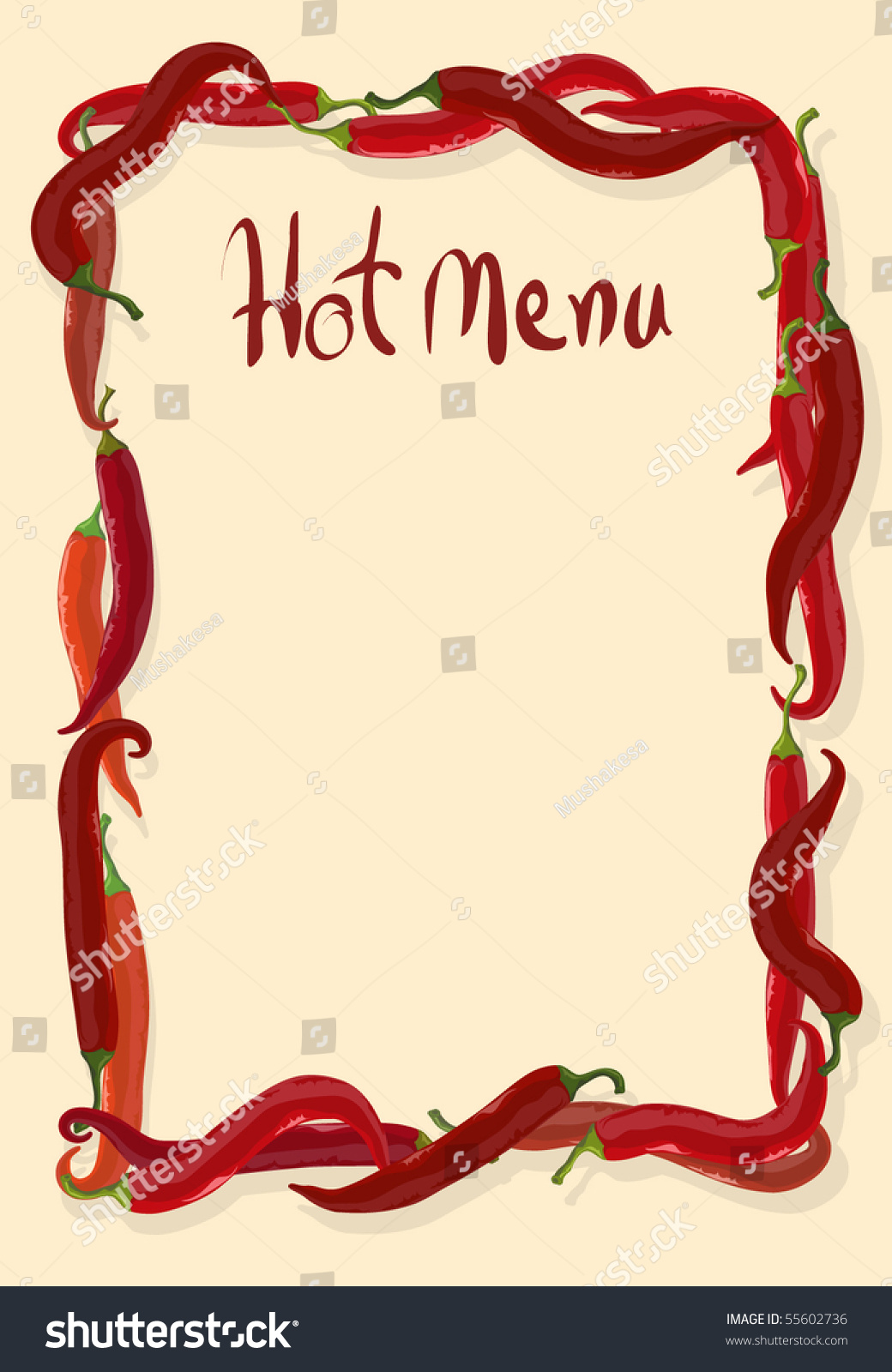 Plantilla De Menú Caliente Vector Vector De Stock Libre De Regalías 55602736