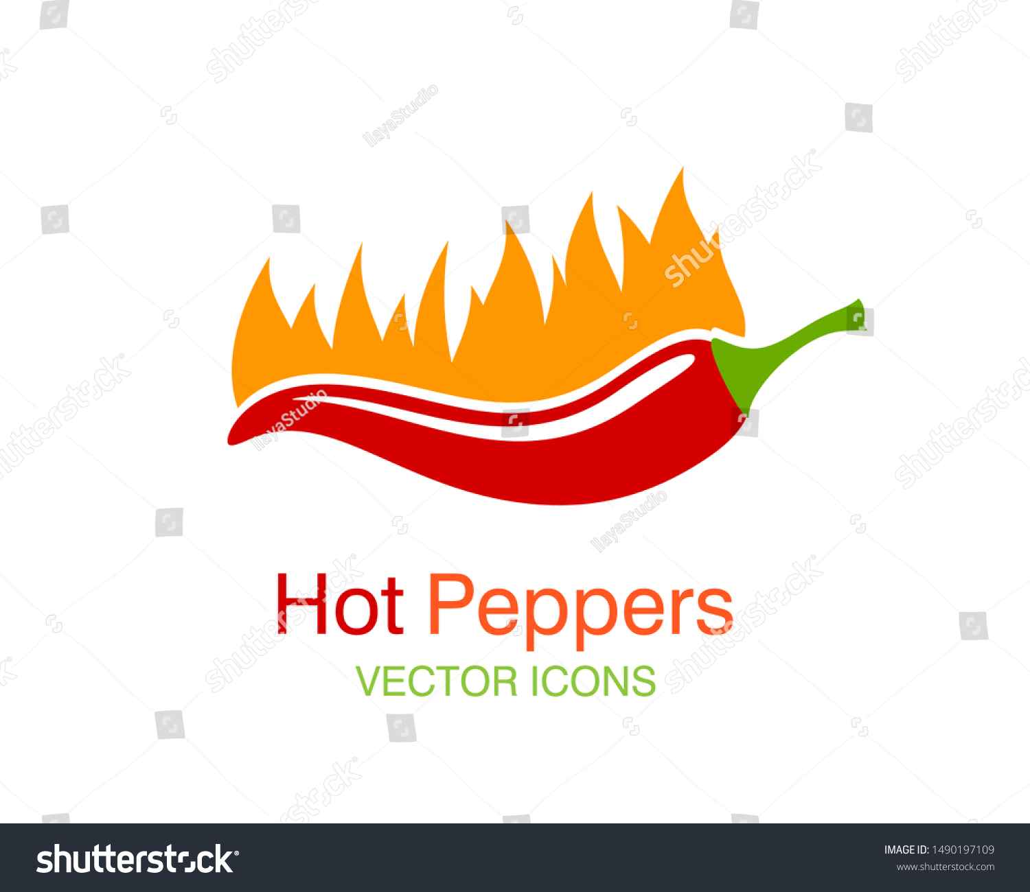 Hot Pepper Fire Vector Emblem Stock Vector (Royalty Free) 1490197109 ...