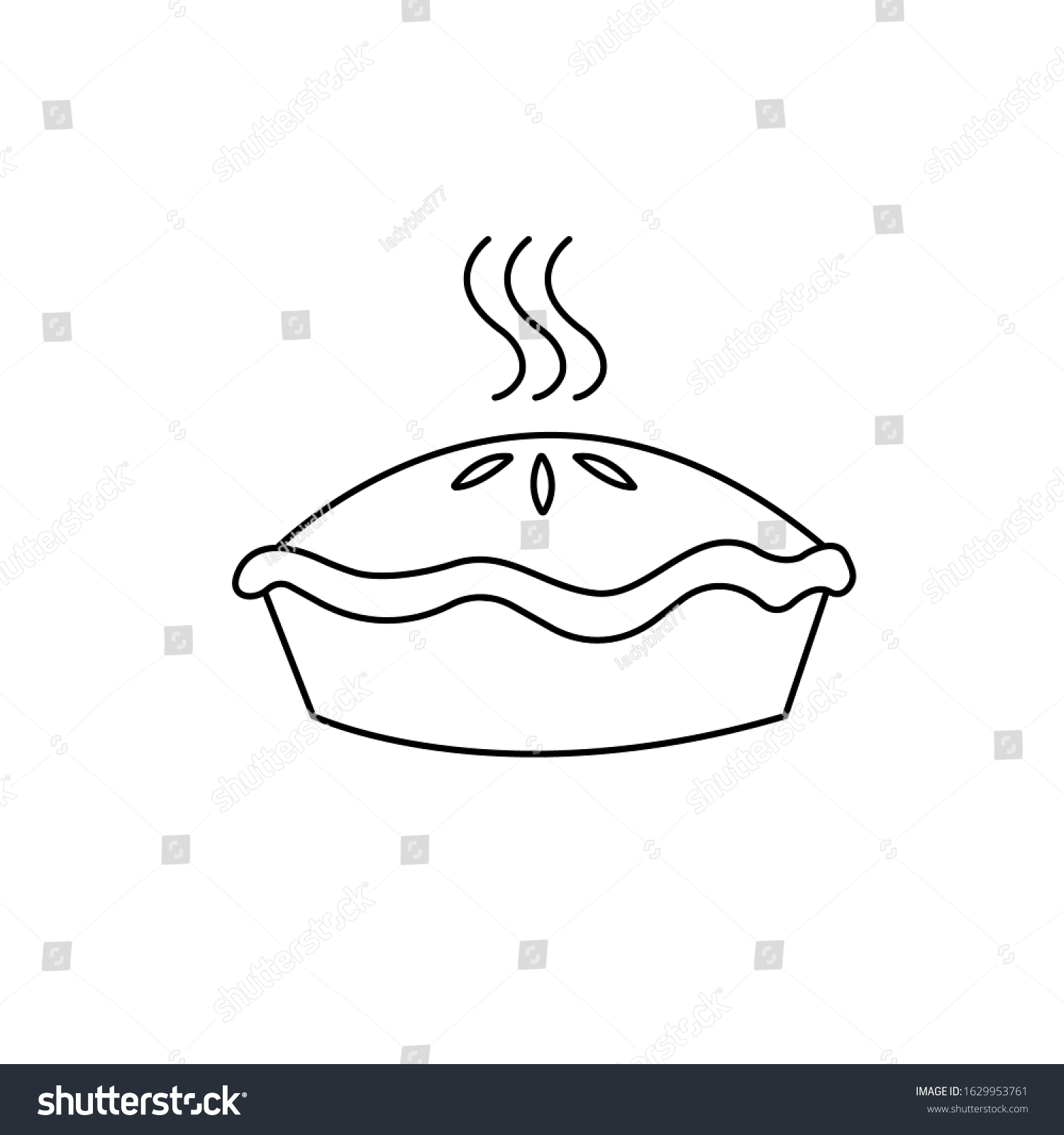 Hot Pie Vector Thin Line Icon Stock Vector (Royalty Free) 1629953761 ...