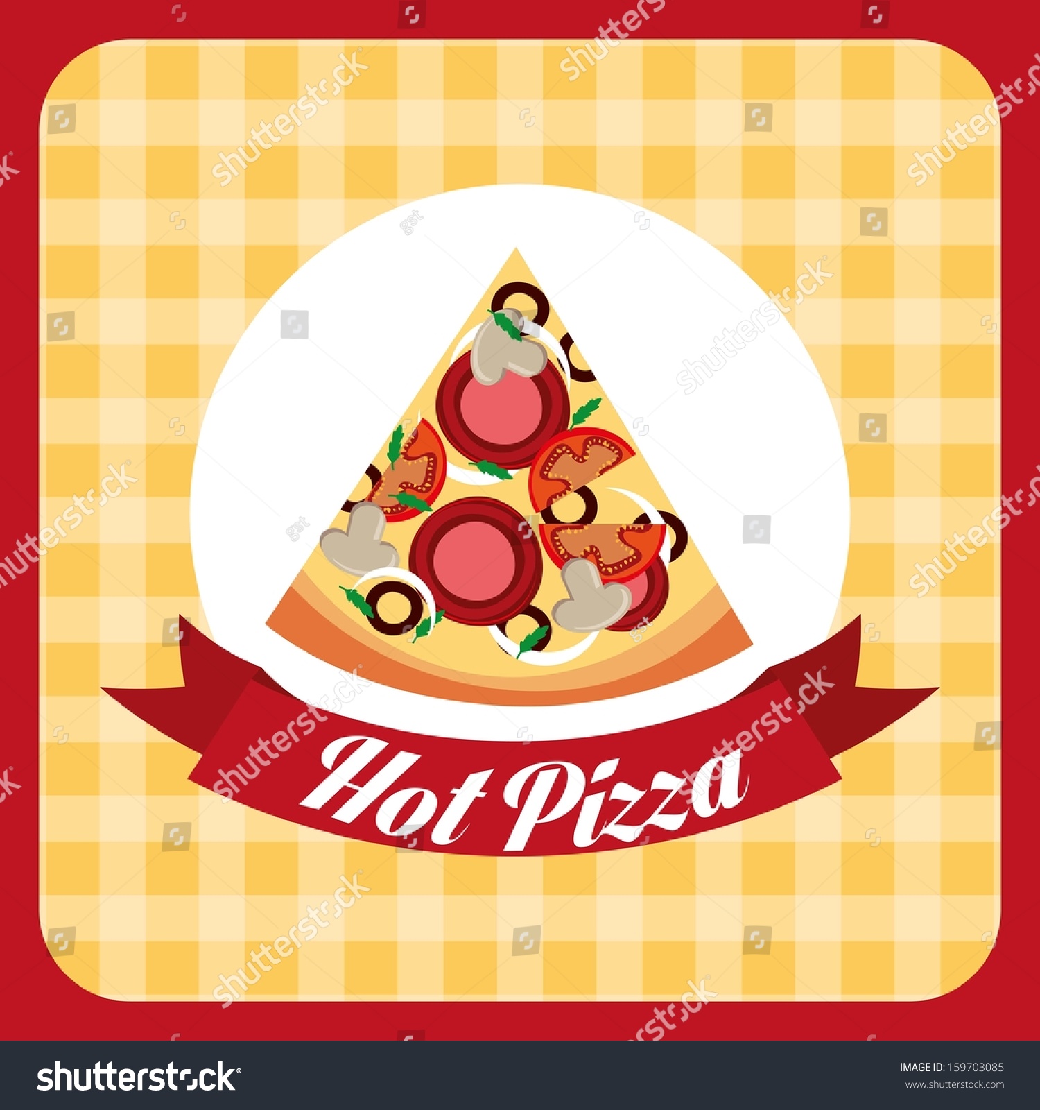 Hot Pizza Design Over Grid Background Stock Vector (Royalty Free) 159703085