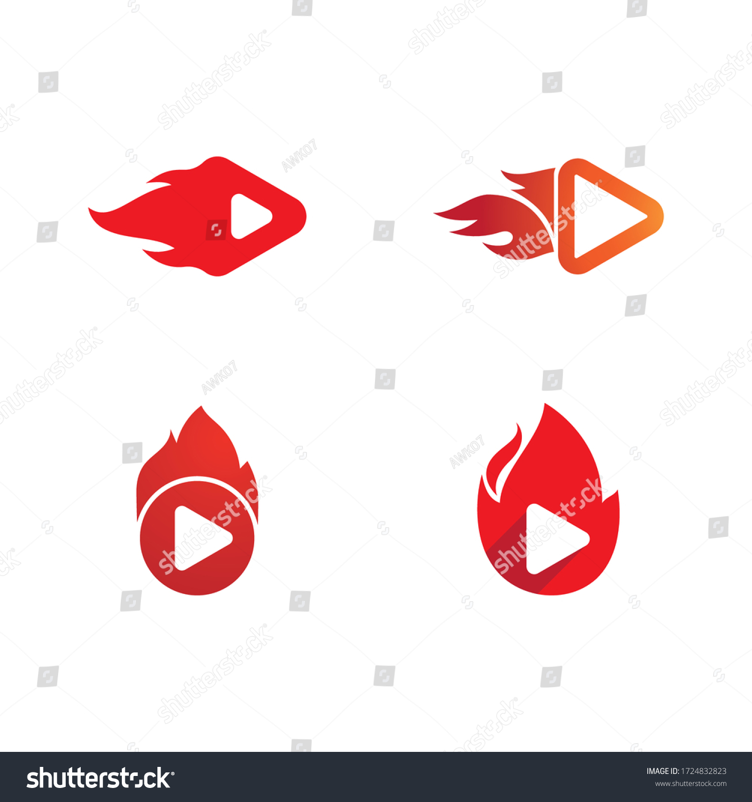 Hot Play Logo Vector Icon Template Stock Vector (Royalty Free) 1724832823