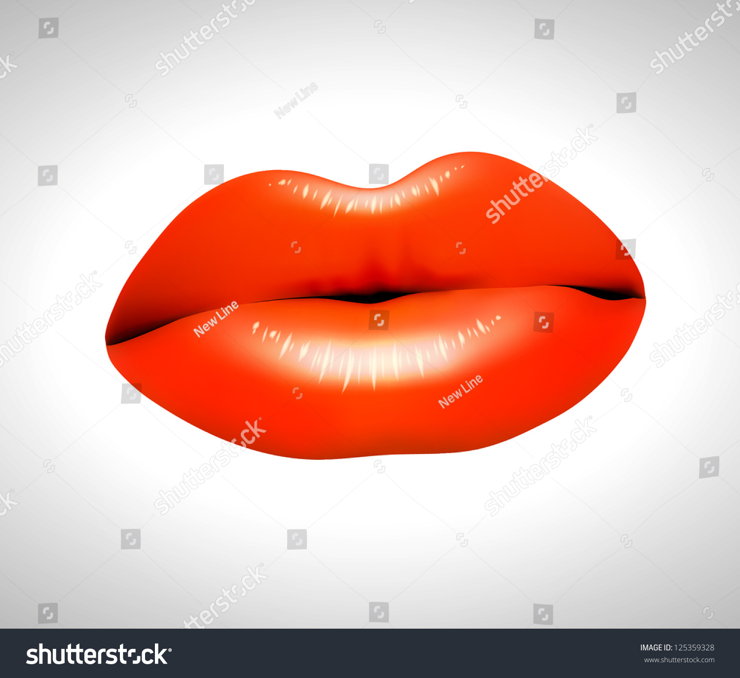 Hot Red Lips Vector Illustration: vector de stock (libre de regalías ...