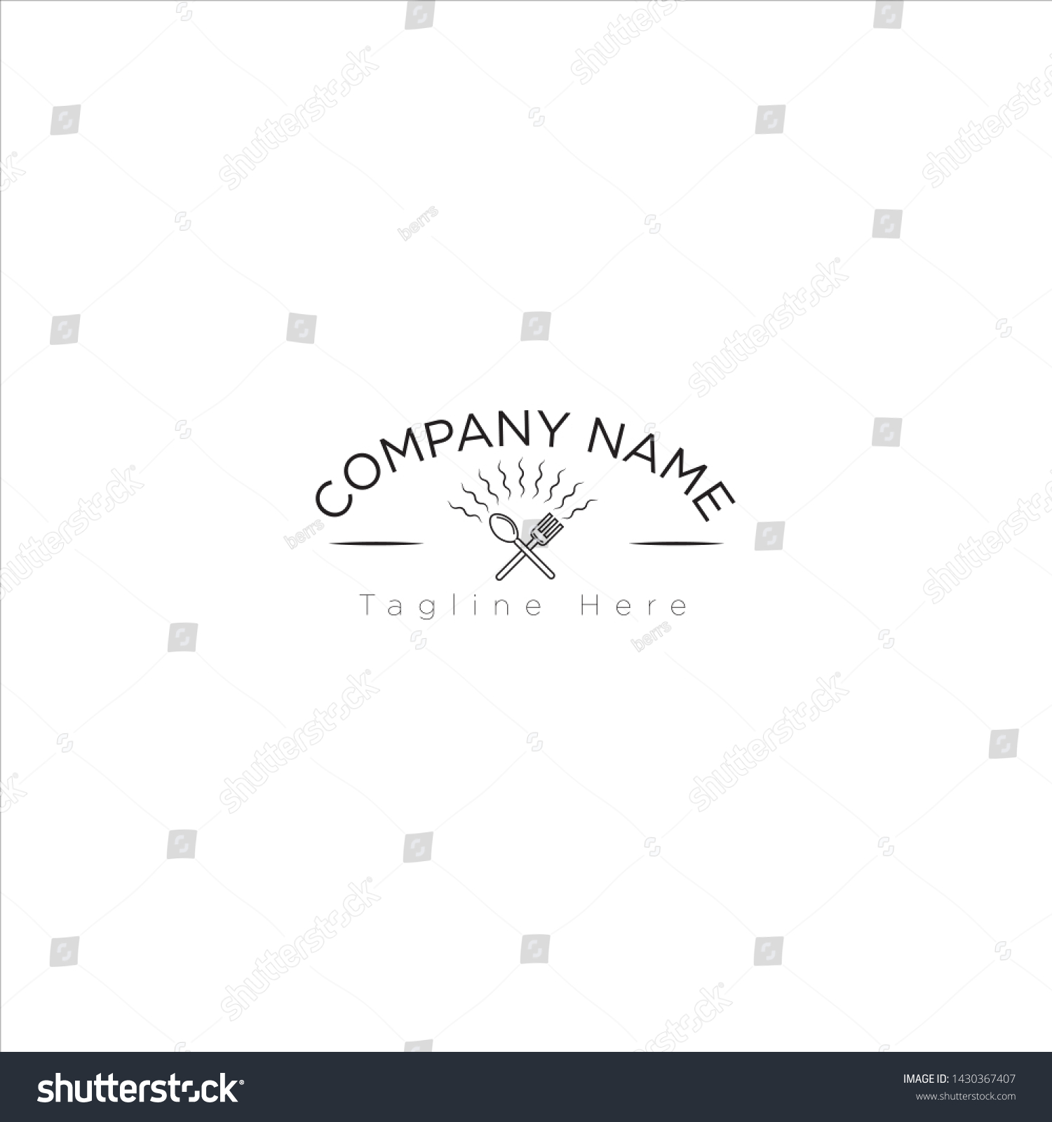 Hot Restaurant Logo Design Concept: vector de stock (libre de regalías ...