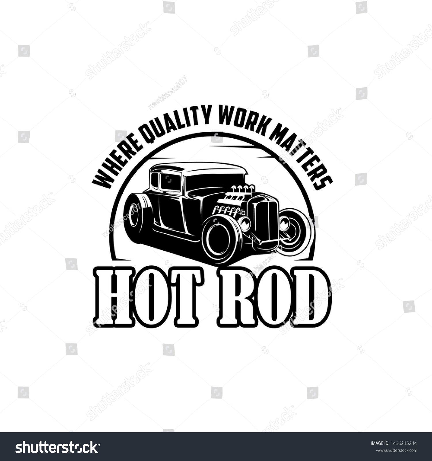 Hot Rod Car Show Logo Vector Stock Vector (Royalty Free) 1436245244 ...