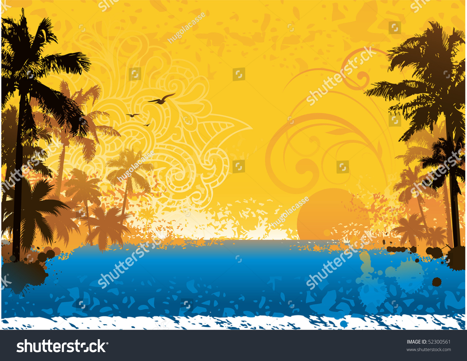 Hot Summer Background Stock Vector (Royalty Free) 52300561