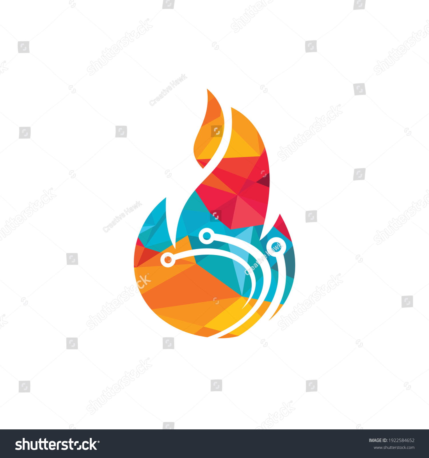 Hot Technology Vector Logo Design Fire Stock Vector (Royalty Free ...