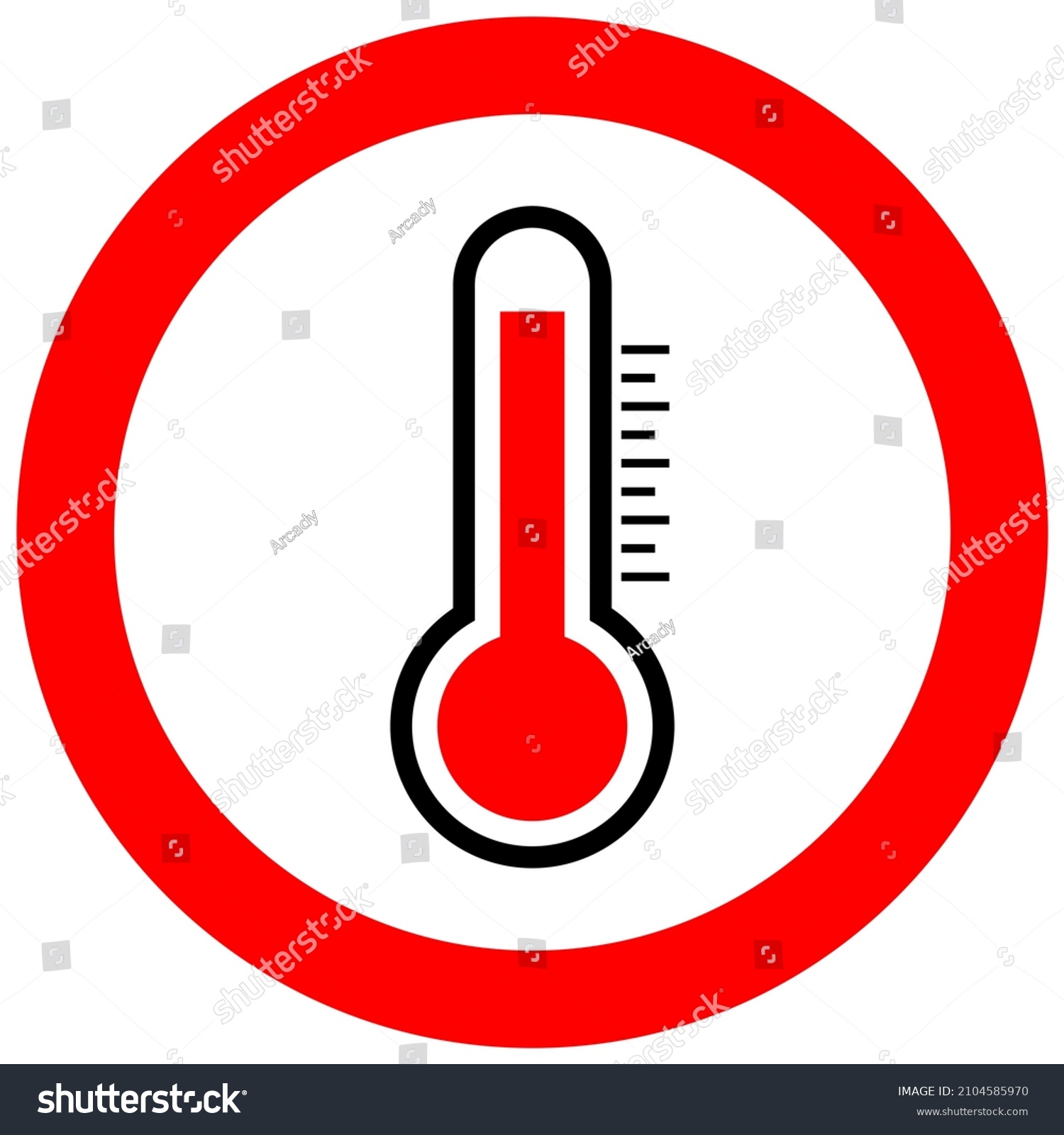 Hot Temperature Vector Warning Sign Isolated Stock Vector (Royalty Free ...