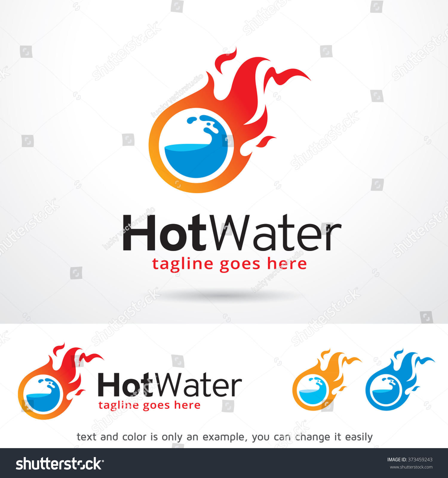 Hot Water Logo Design Template Stock Vector (Royalty Free) 373459243