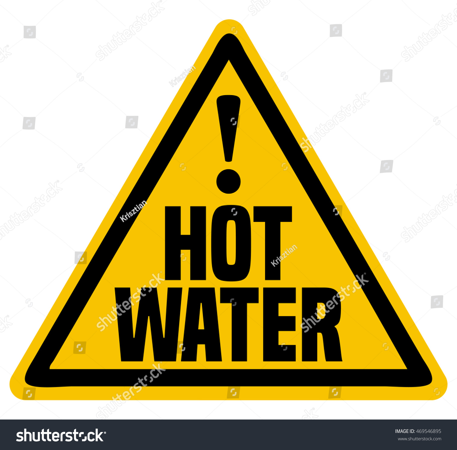 Hot Water Triangular Warning Sign Vector Stock Vector (Royalty Free ...