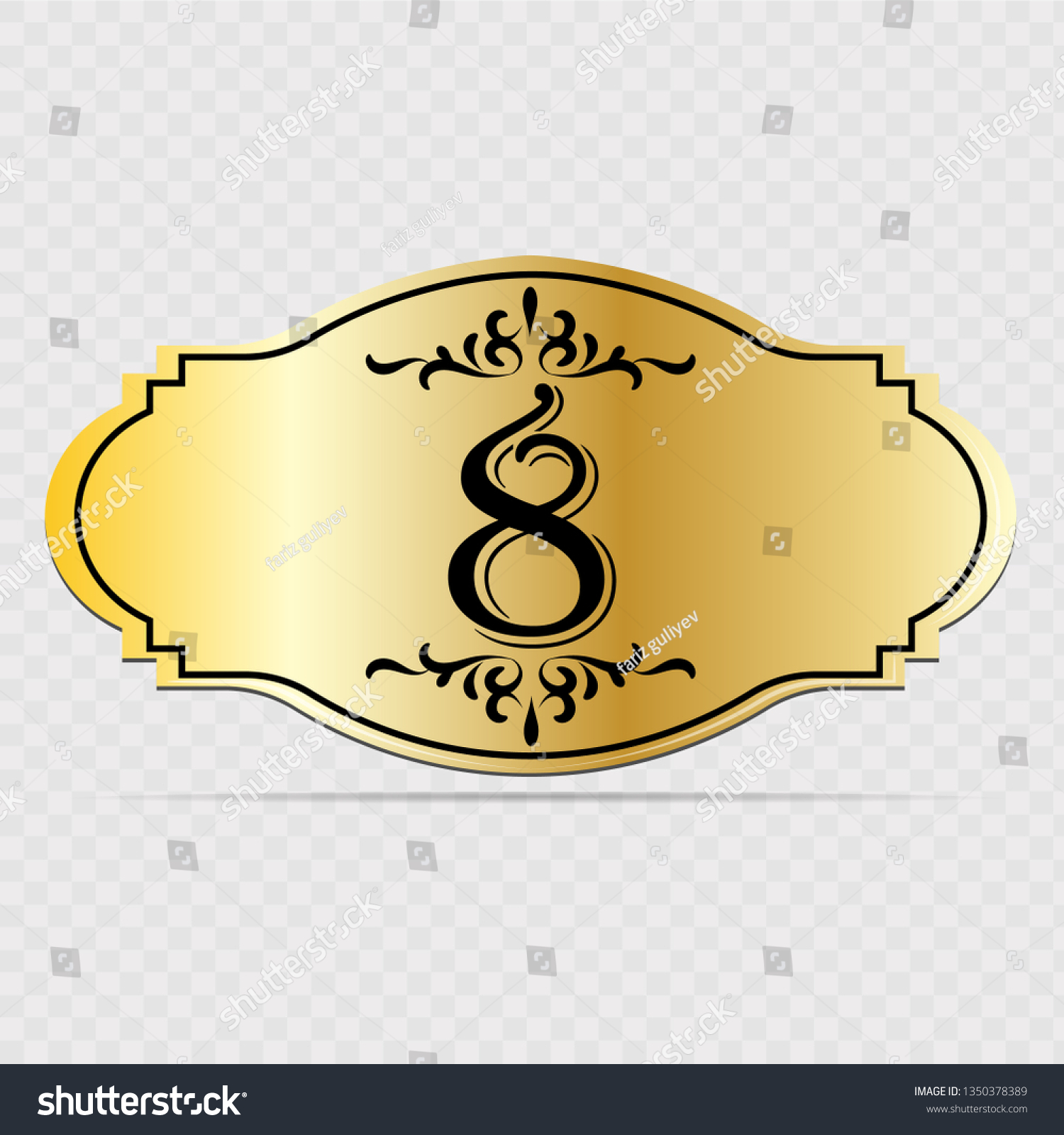 Hotel Door Number Eight Vector Stock Vector (Royalty Free) 1350378389