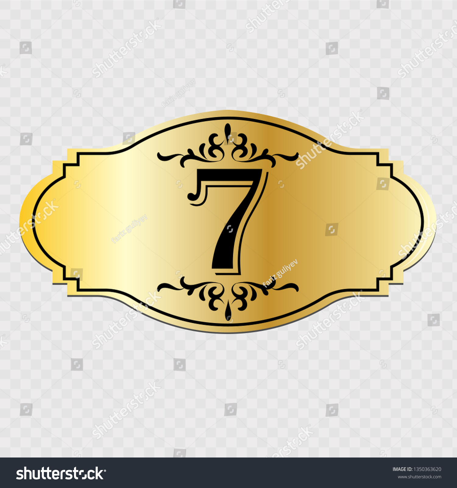 Hotel Door Number 7 Vector Stock Vector (Royalty Free) 1350363620 ...