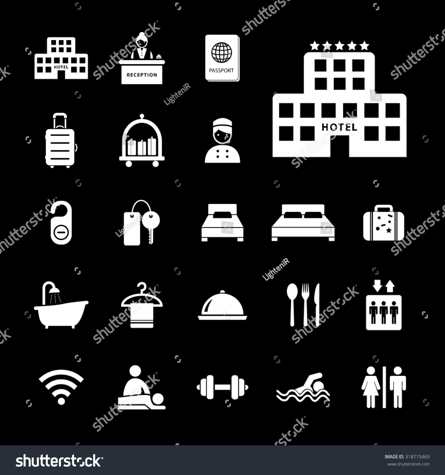 Hotel Icons Accommodation Icon Vector Illustration Stock Vector ...