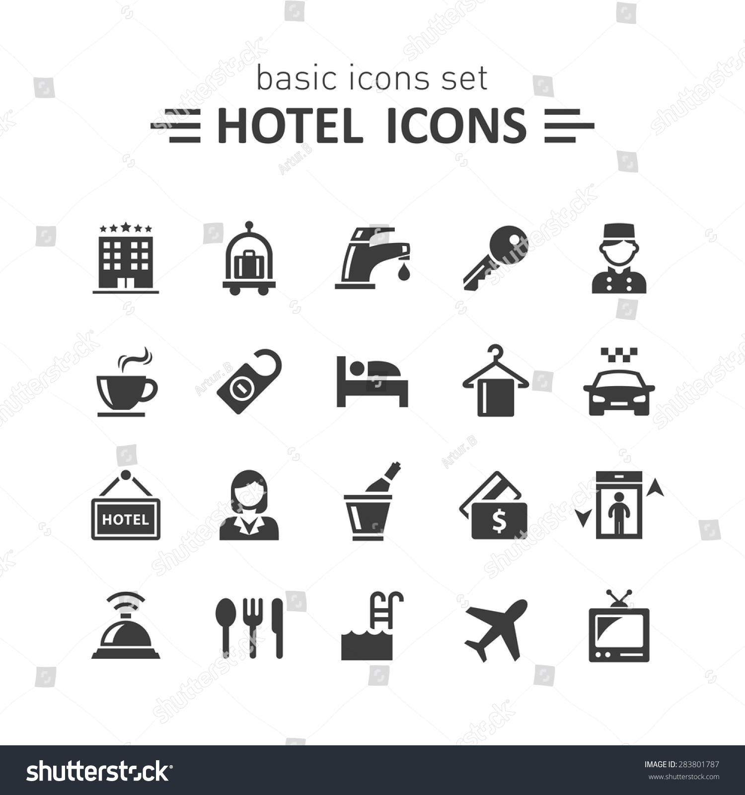 Hotel Icons Set Stock Vector (Royalty Free) 283801787 - Shutterstock