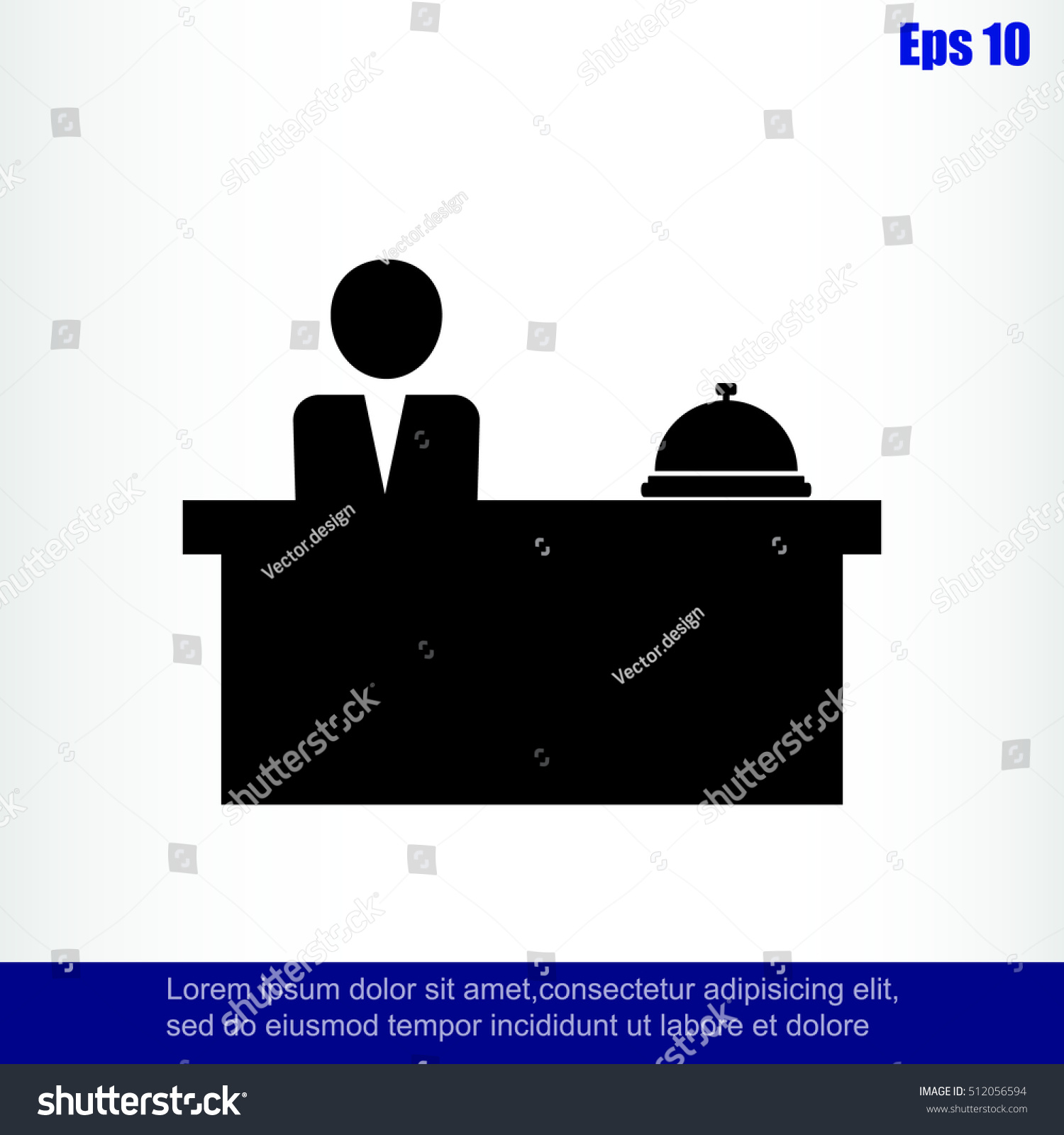 Hotel Reception Desk Icon: vector de stock (libre de regalías ...