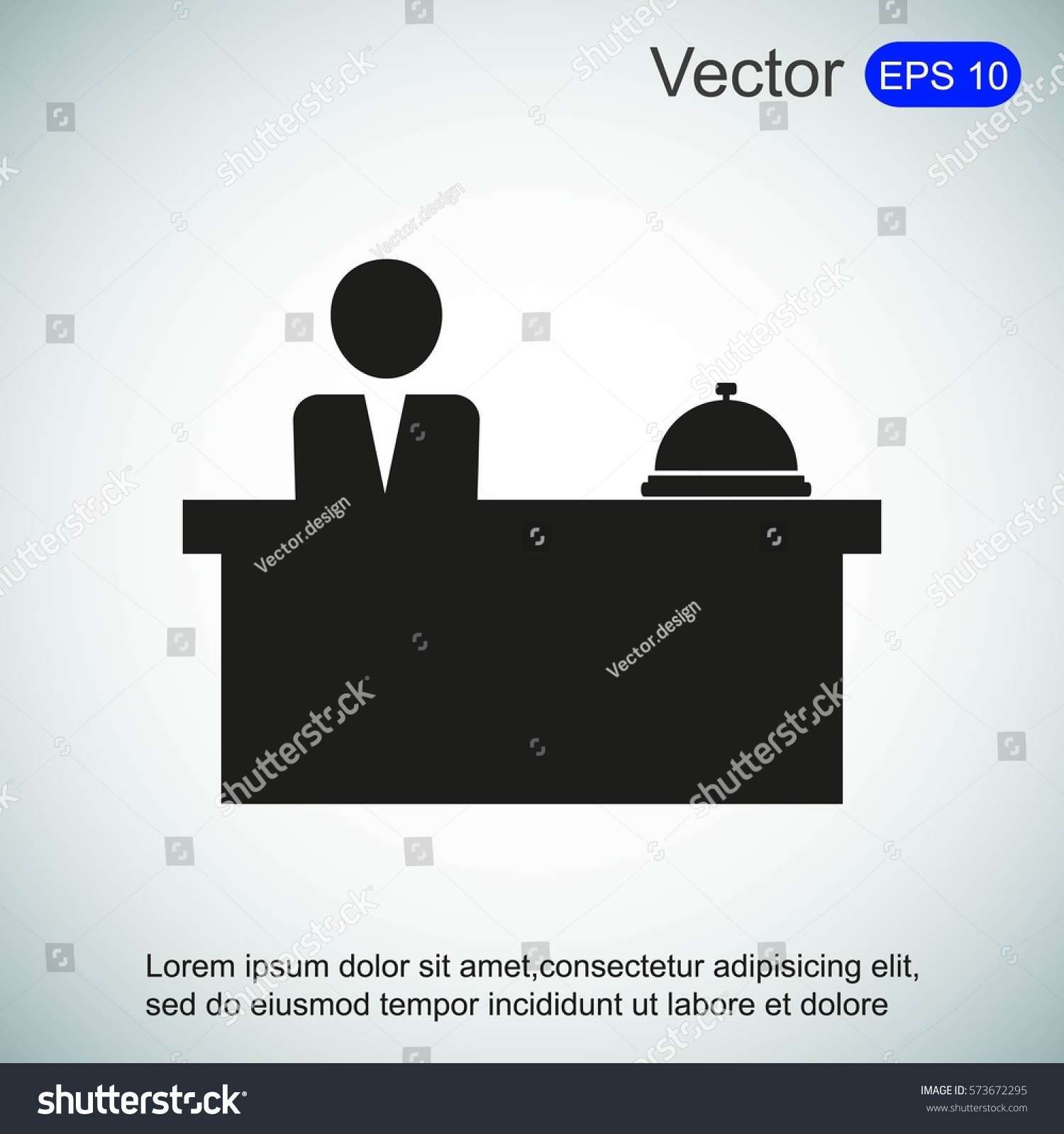 Hotel Reception Desk Icon Stock Vector (Royalty Free) 573672295 ...