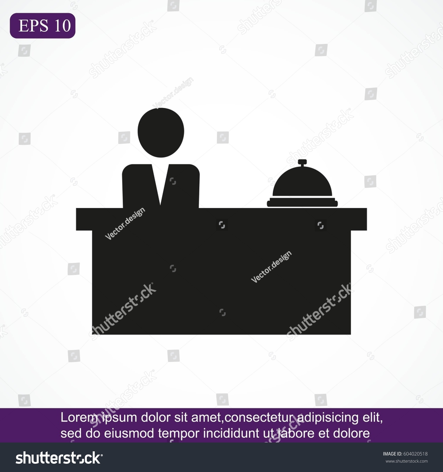 Hotel Reception Desk Icon Stock Vector (Royalty Free) 604020518 ...