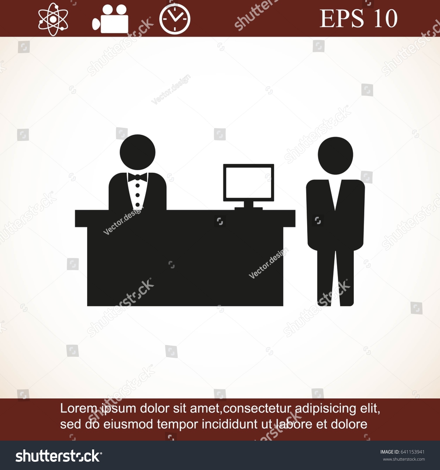 Hotel Reception Desk Icon Stock Vector (Royalty Free) 641153941 ...