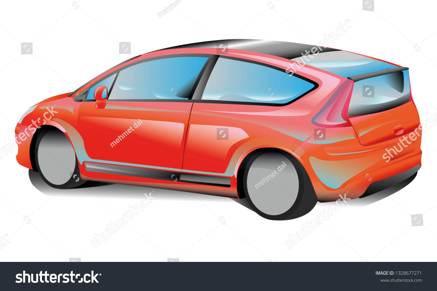 Hothatch Coupe Car Vector Illustration Stock Vector (Royalty Free ...