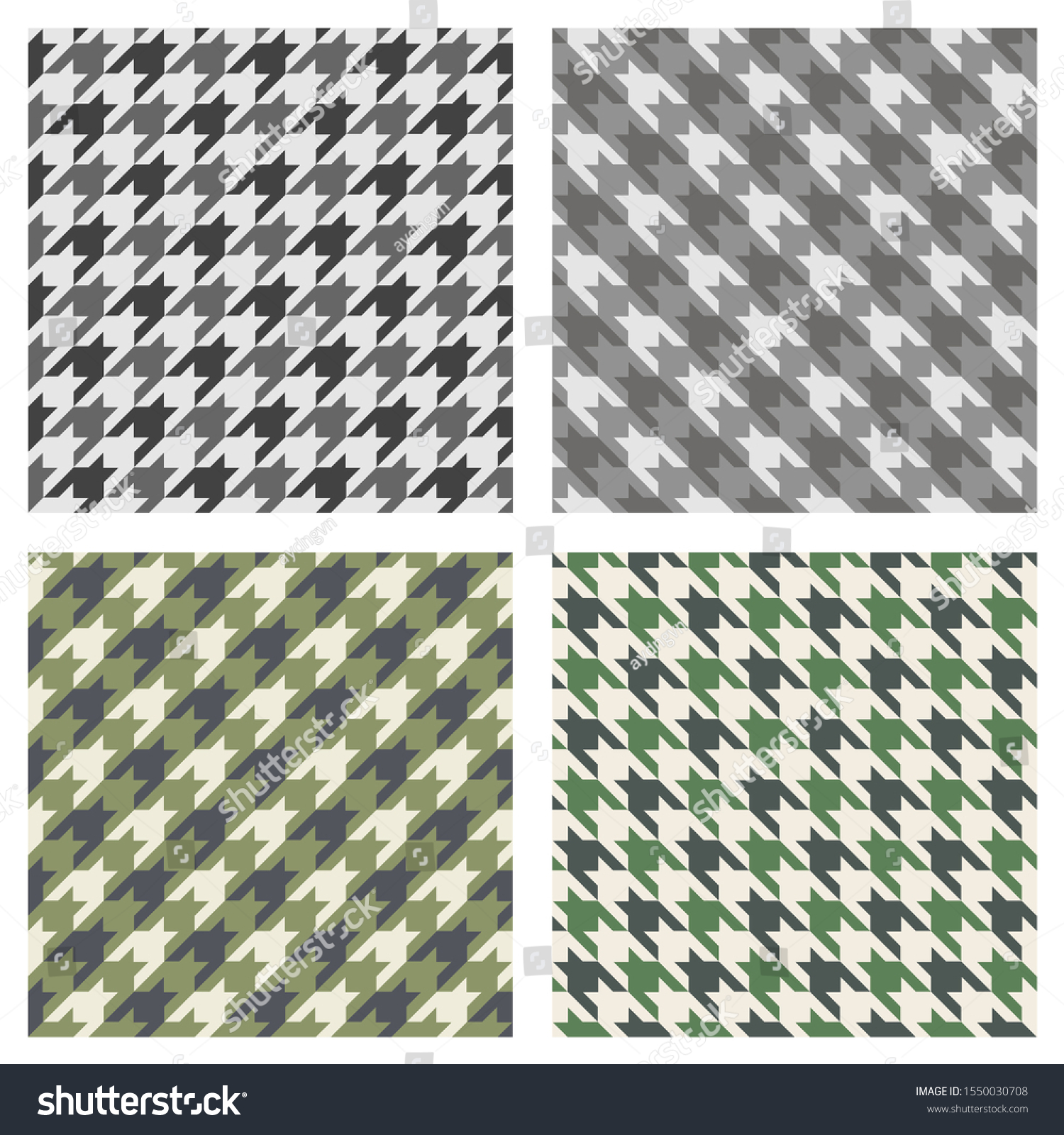 Houndstooth Seamless Pattern Vector Illustration Four Stock Vector ...