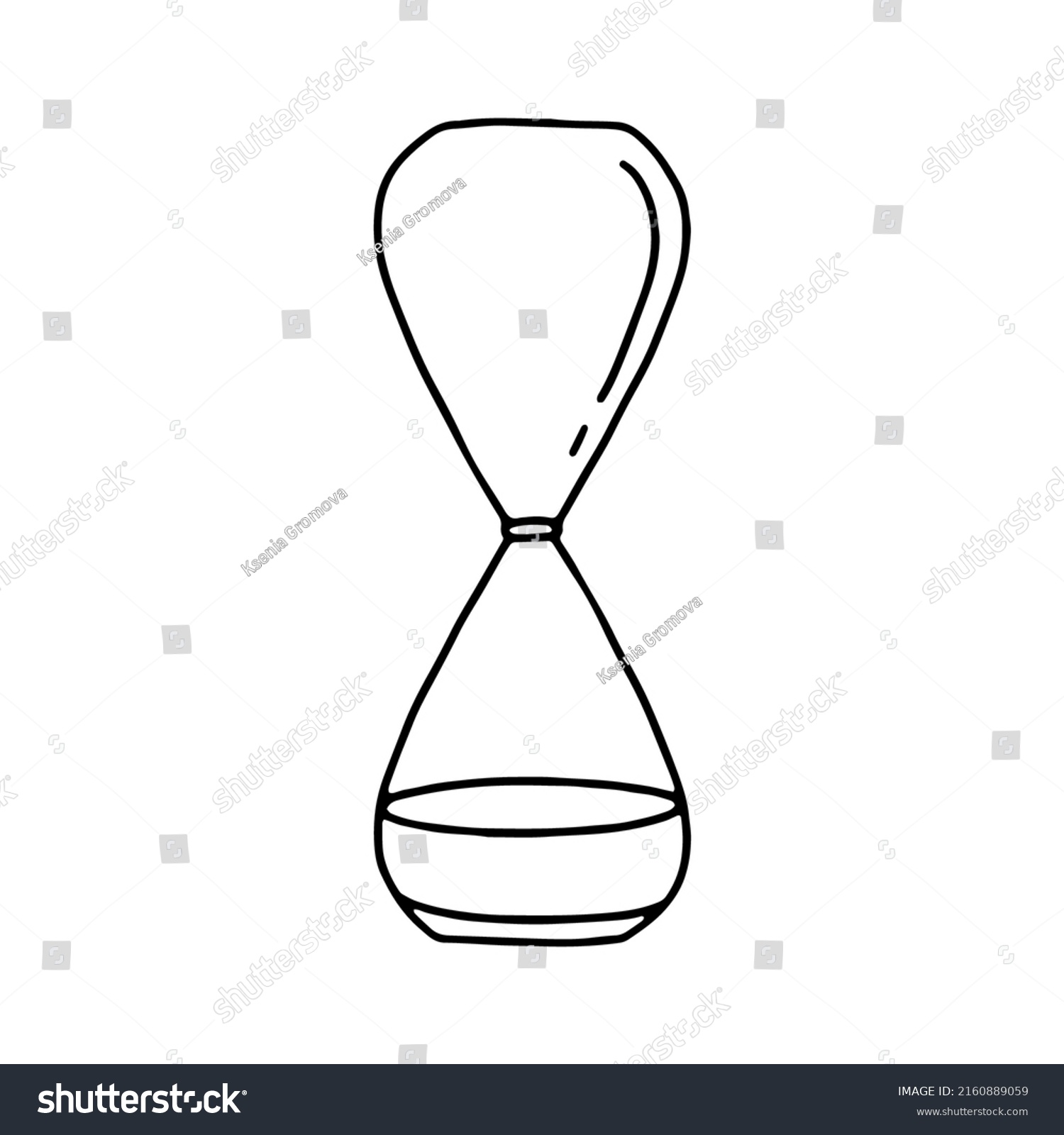 Hourglass Linear Illustration Outline Image Vector Stock Vector ...