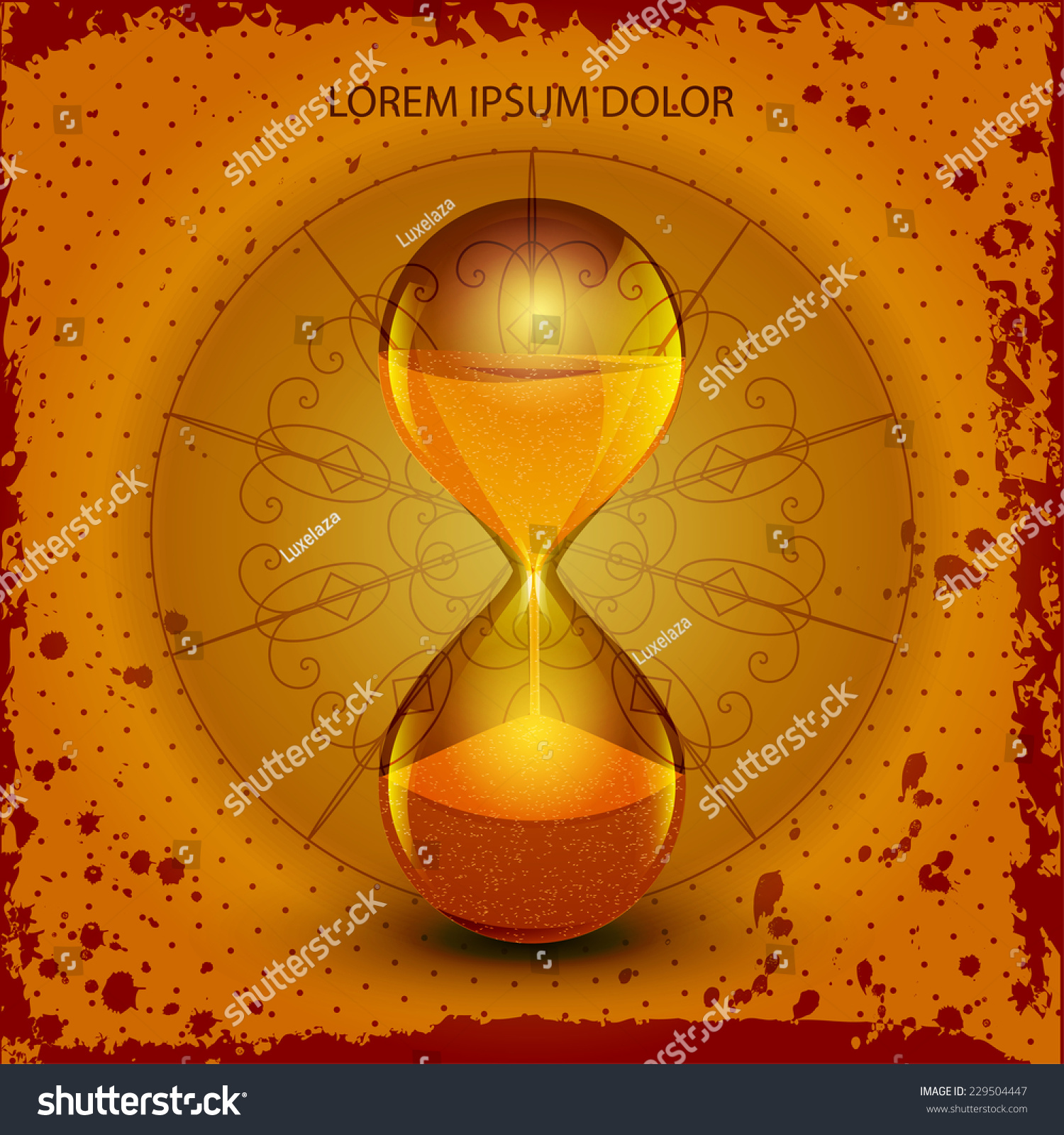 Hourglass On Orange Background Vector Stock Vector (Royalty Free ...
