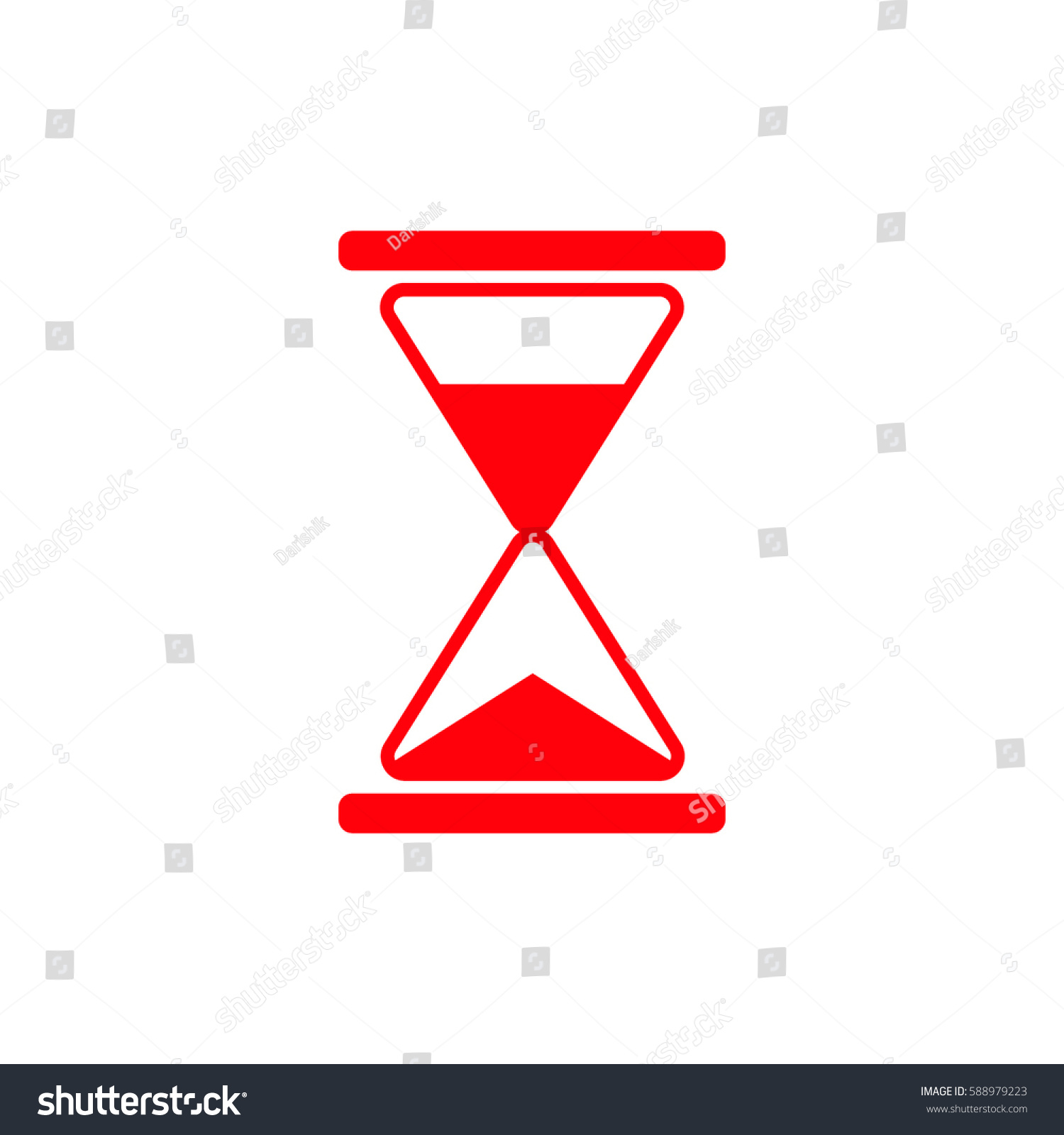 Hourglass Vector Icon Red Icon Stock Vector (Royalty Free) 588979223 ...