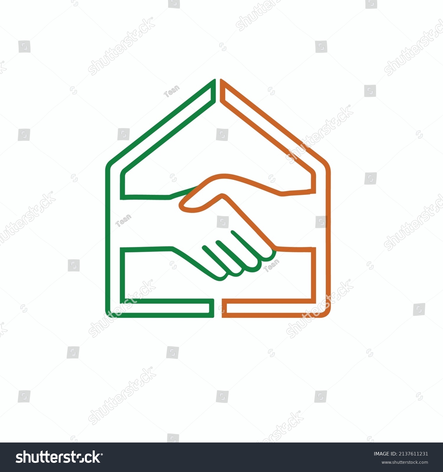 House Handshake Icon Vector Stock Vector (Royalty Free) 2137611231 ...