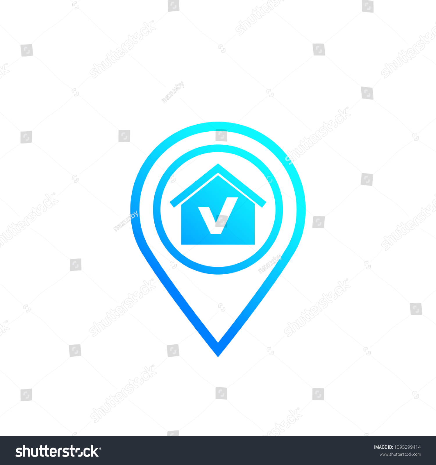 House Pinpoint Vector Icon Stock Vector (Royalty Free) 1095299414 ...