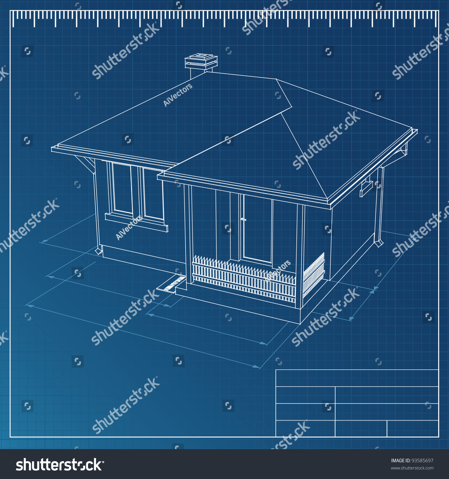 House Blueprint Stock Vector (Royalty Free) 93585697 | Shutterstock