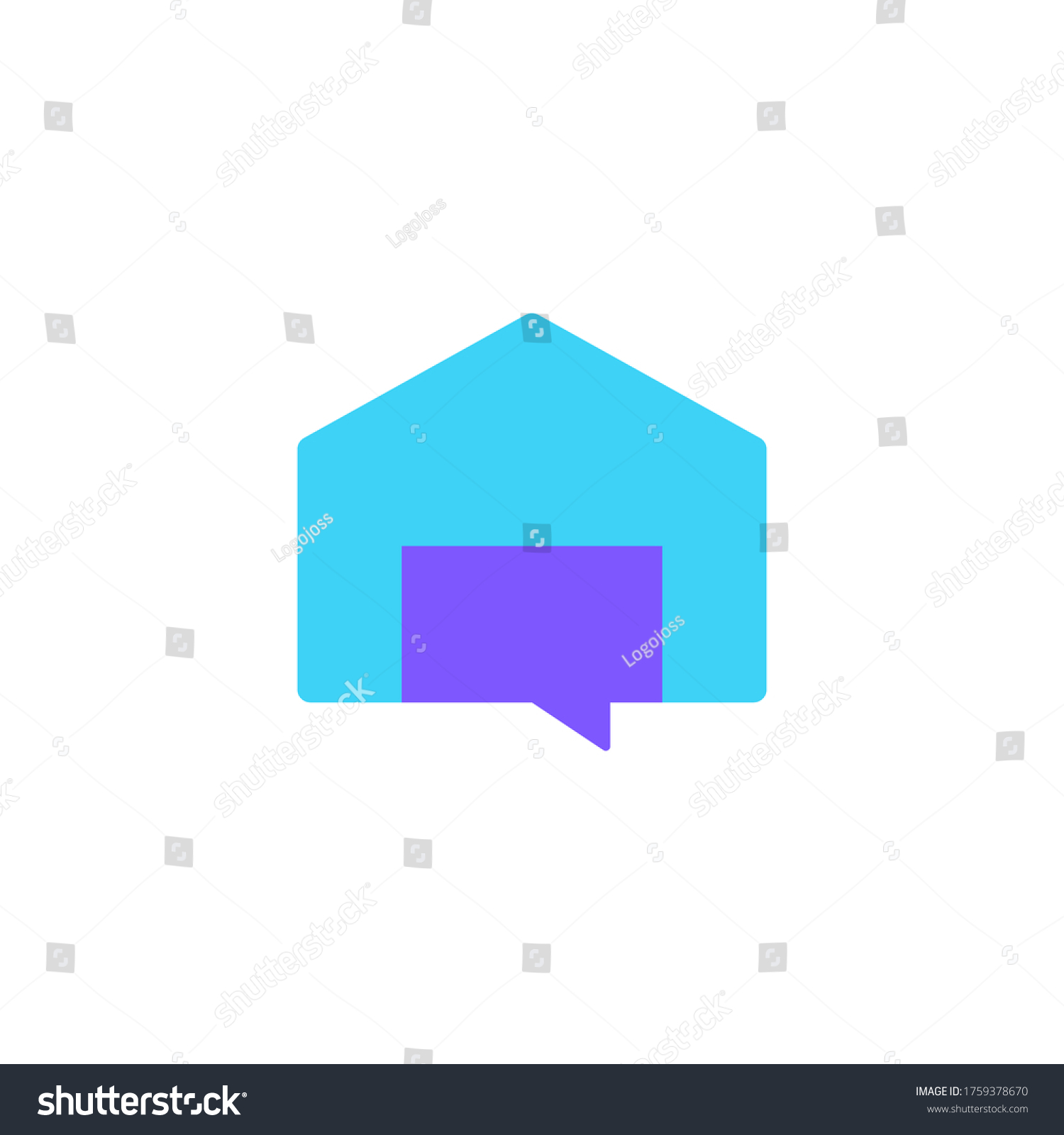 House Chat Logo Icon Vector Stock Vector (Royalty Free) 1759378670