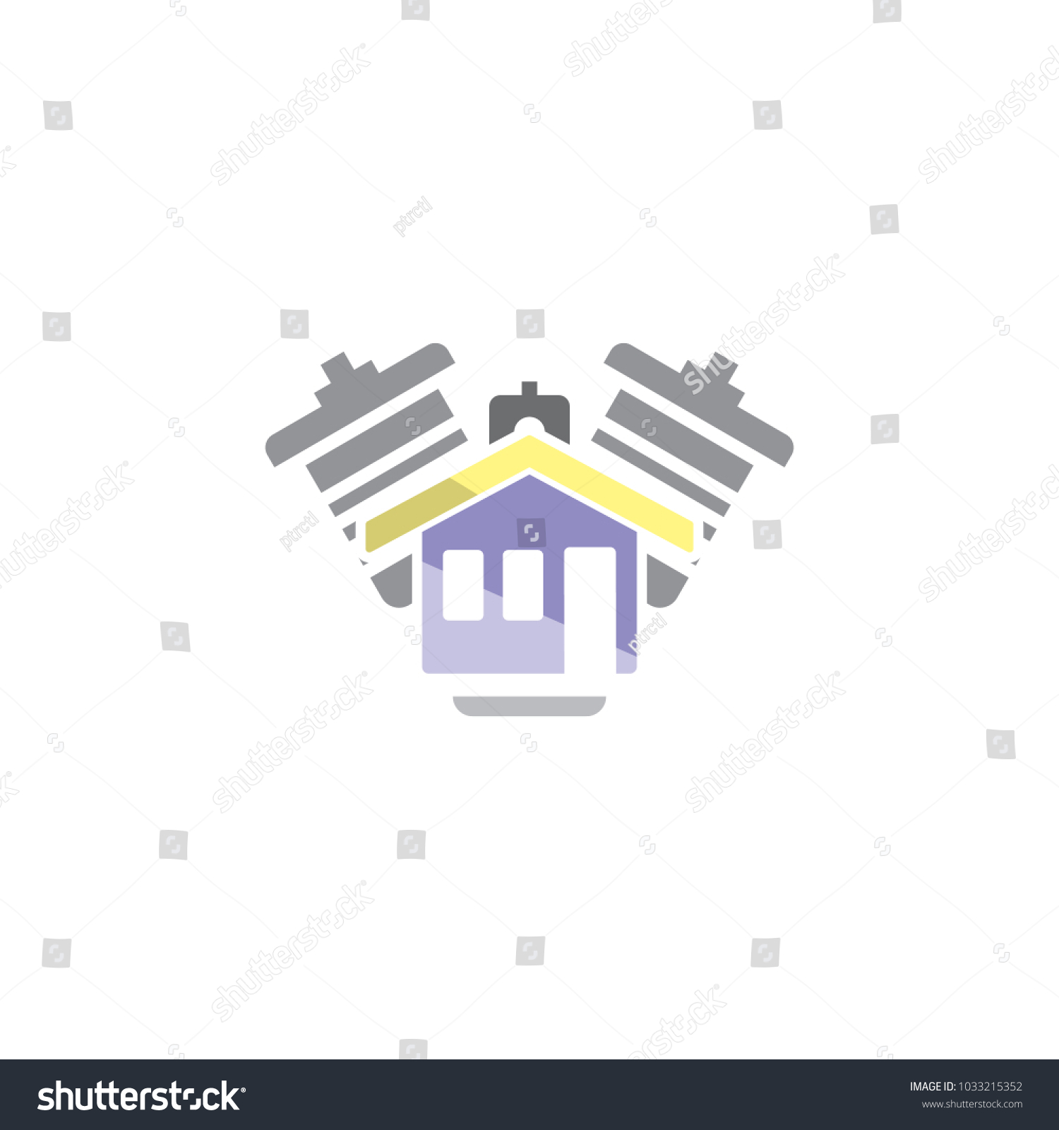 House Engine Logo Icon Design Stock Vector (Royalty Free) 1033215352 ...