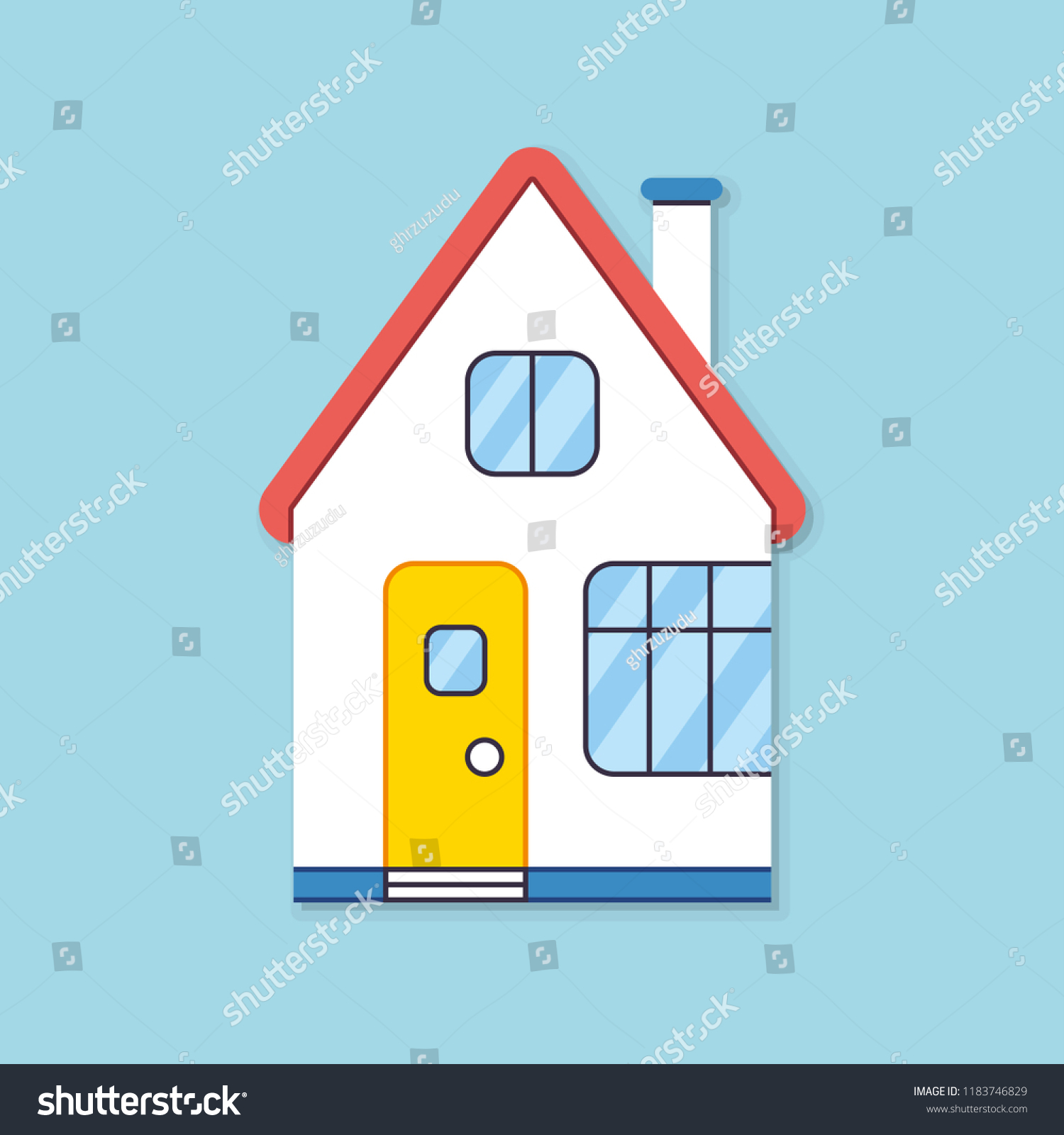 House Flat Vector Home Icon Stock Vector (Royalty Free) 1183746829 ...