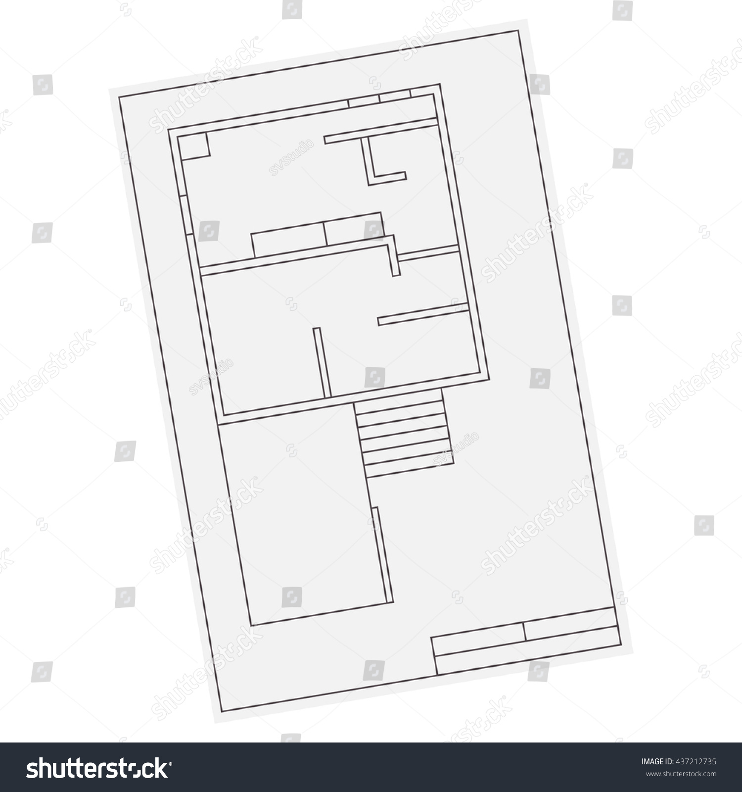 House Floor Plan Icon Ui App Stock Vector (Royalty Free) 437212735 ...
