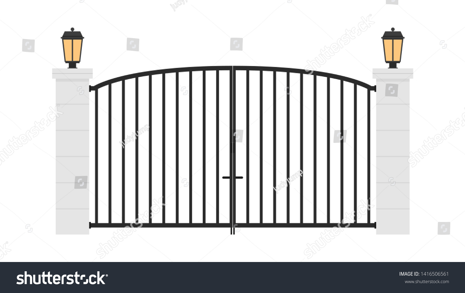 House Gate Vector Wallpaper White Background Stock Vector (Royalty Free ...