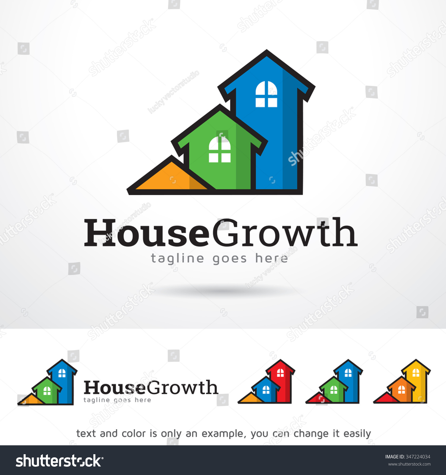 House Growth Logo Template Design Vector Stock Vector (Royalty Free ...