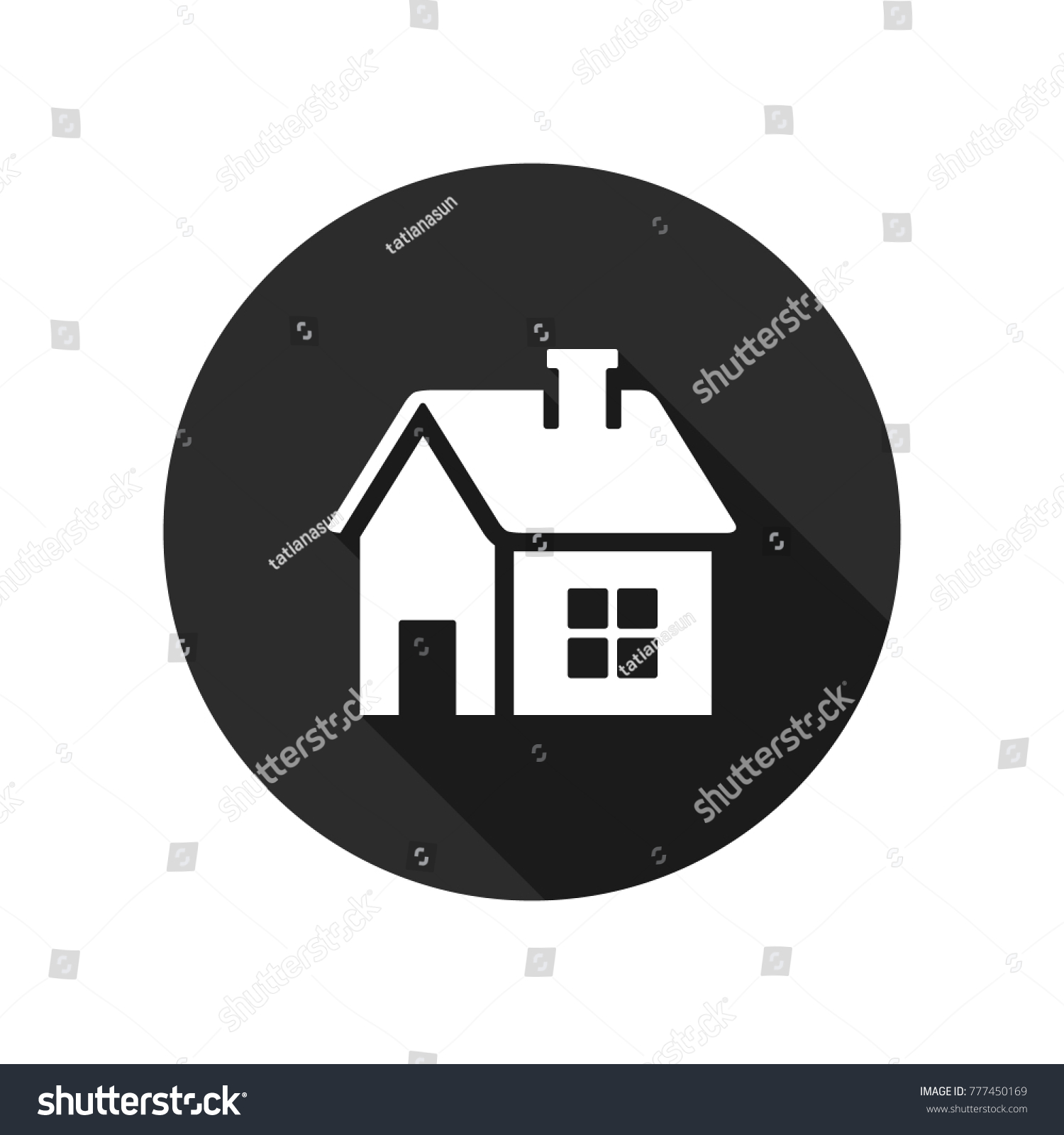 House Icon Circle Round Flat Design Stock Vector (Royalty Free) 777450169