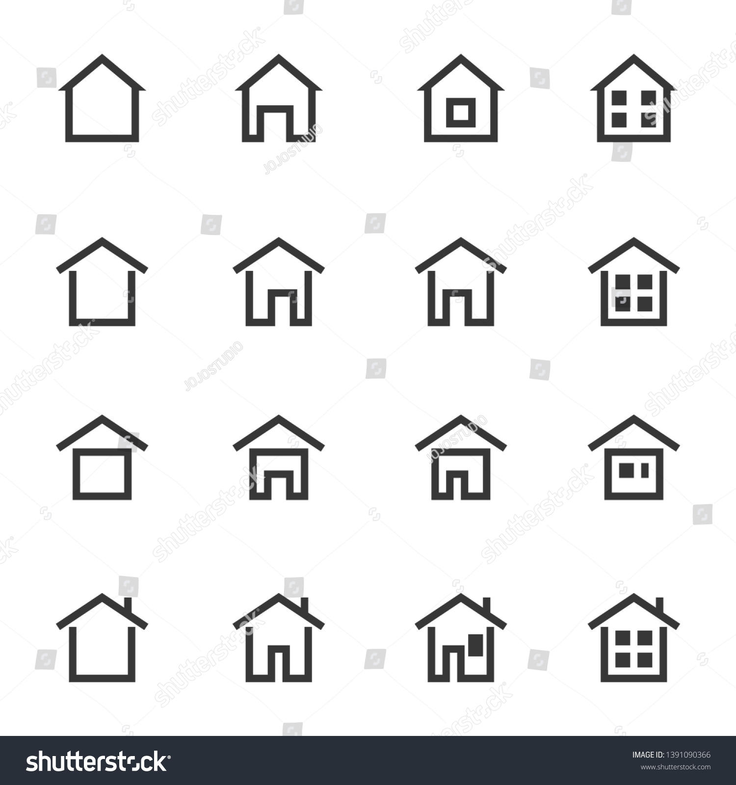 House Icon Set Vector Illustration Stock Vector (Royalty Free) 1391090366