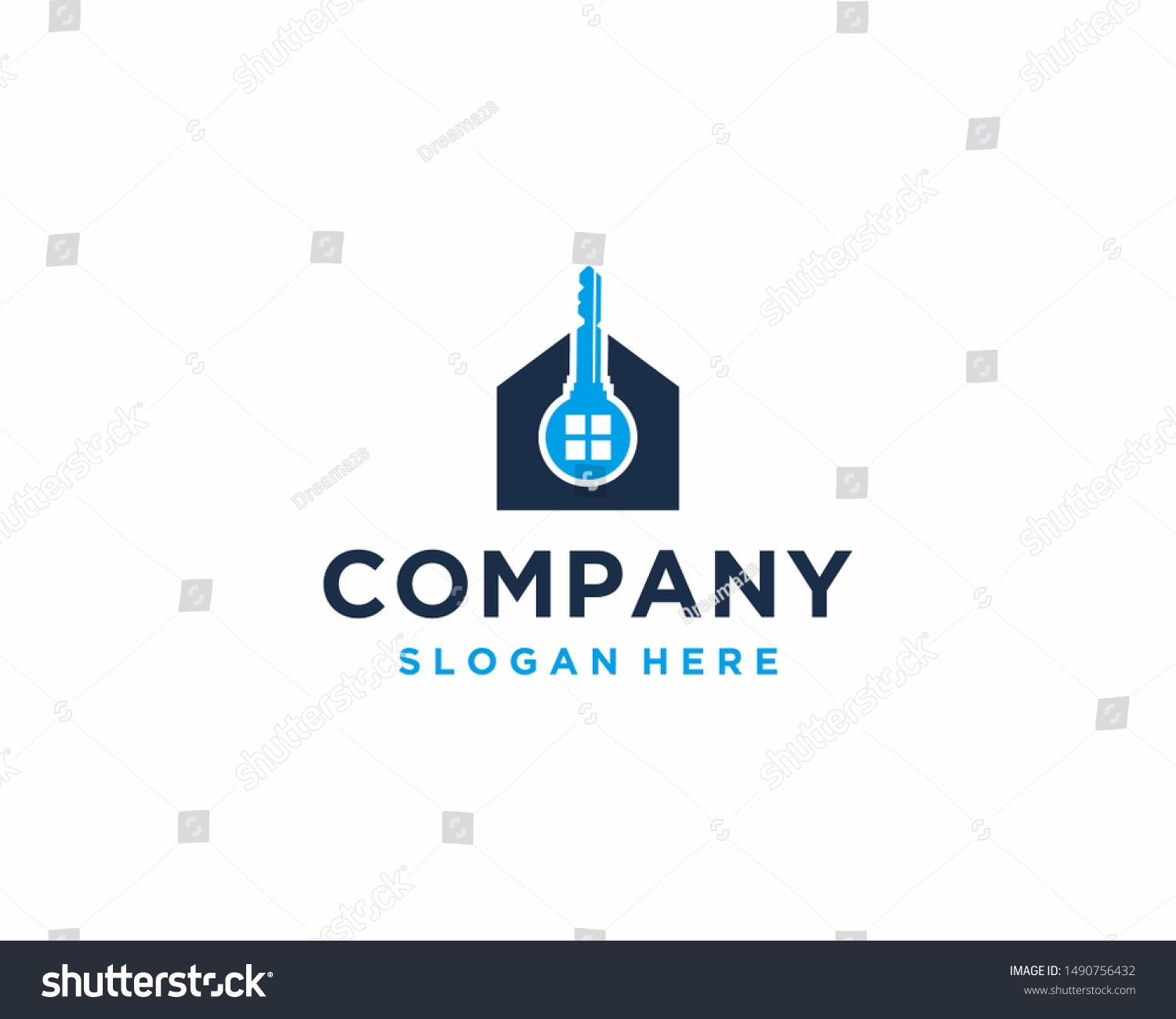 House Key Logo Design Template: vector de stock (libre de regalías ...