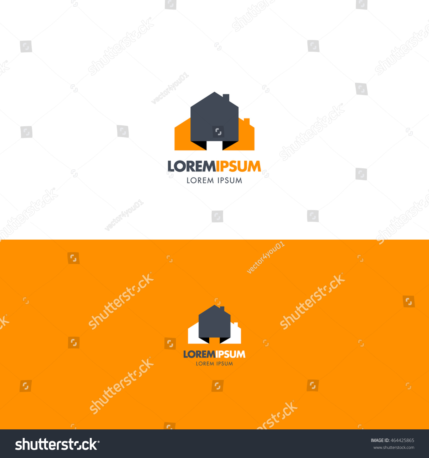 House Logo Orange Stock Vector (Royalty Free) 464425865 | Shutterstock