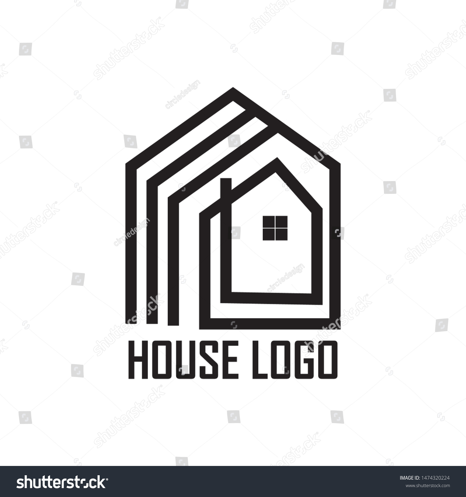 House Logo White Background Stock Vector (Royalty Free) 1474320224