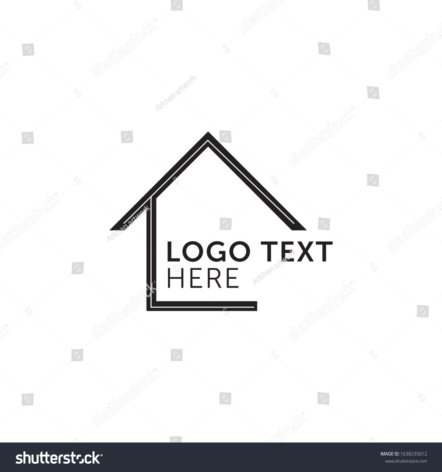 House Logo White Background Vector Stock Vector (Royalty Free) 1638235012
