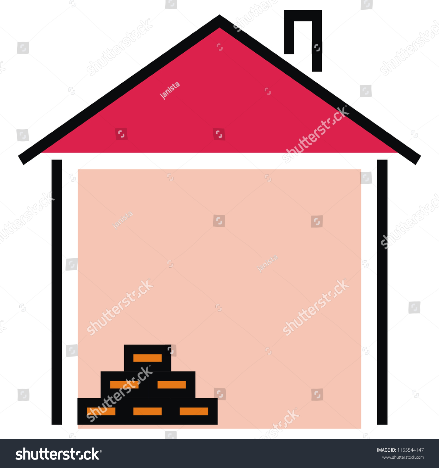 House Masonry Vector Icon Stock Vector (Royalty Free) 1155544147 ...