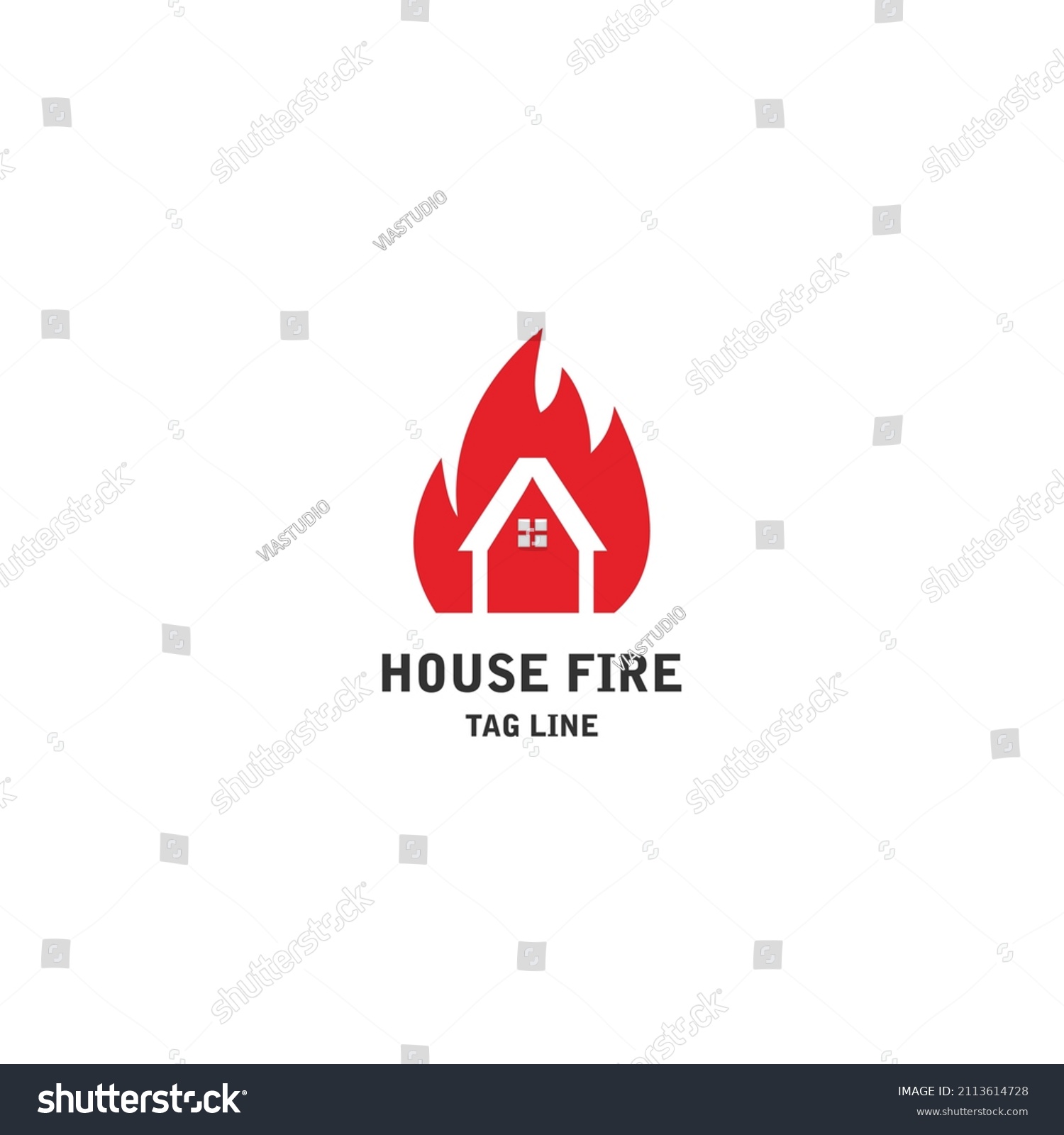 House On Fire House Fire Logo Stock Vector (Royalty Free) 2113614728