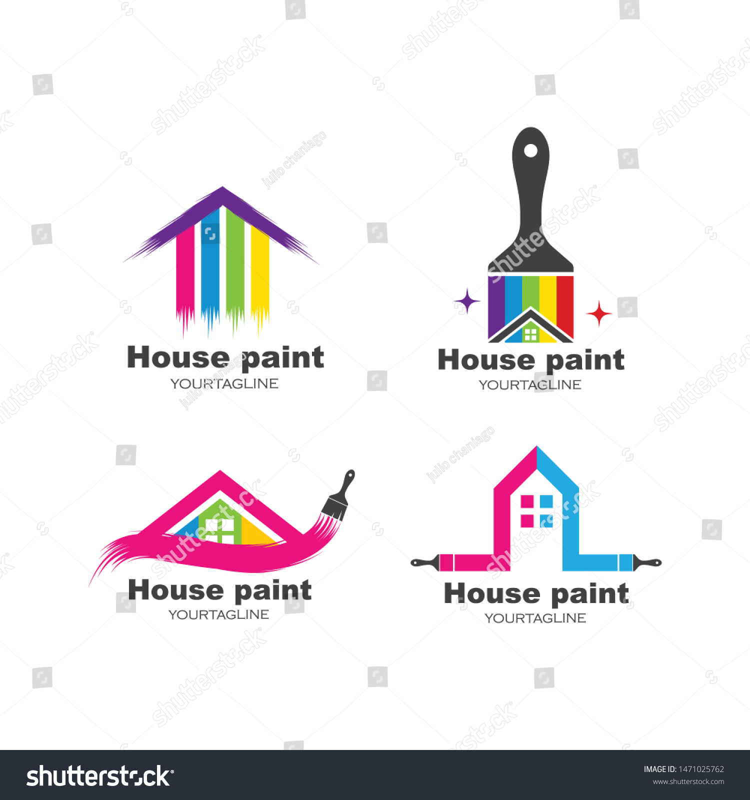 House Paint Logo Icon Vector Illustration Stock Vector (Royalty Free ...