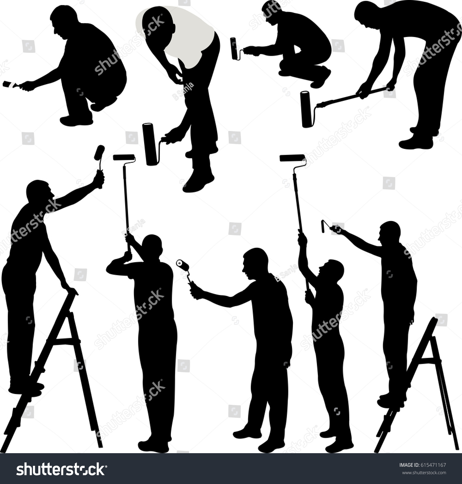 6,502 House painter silhouette Images, Stock Photos & Vectors ...