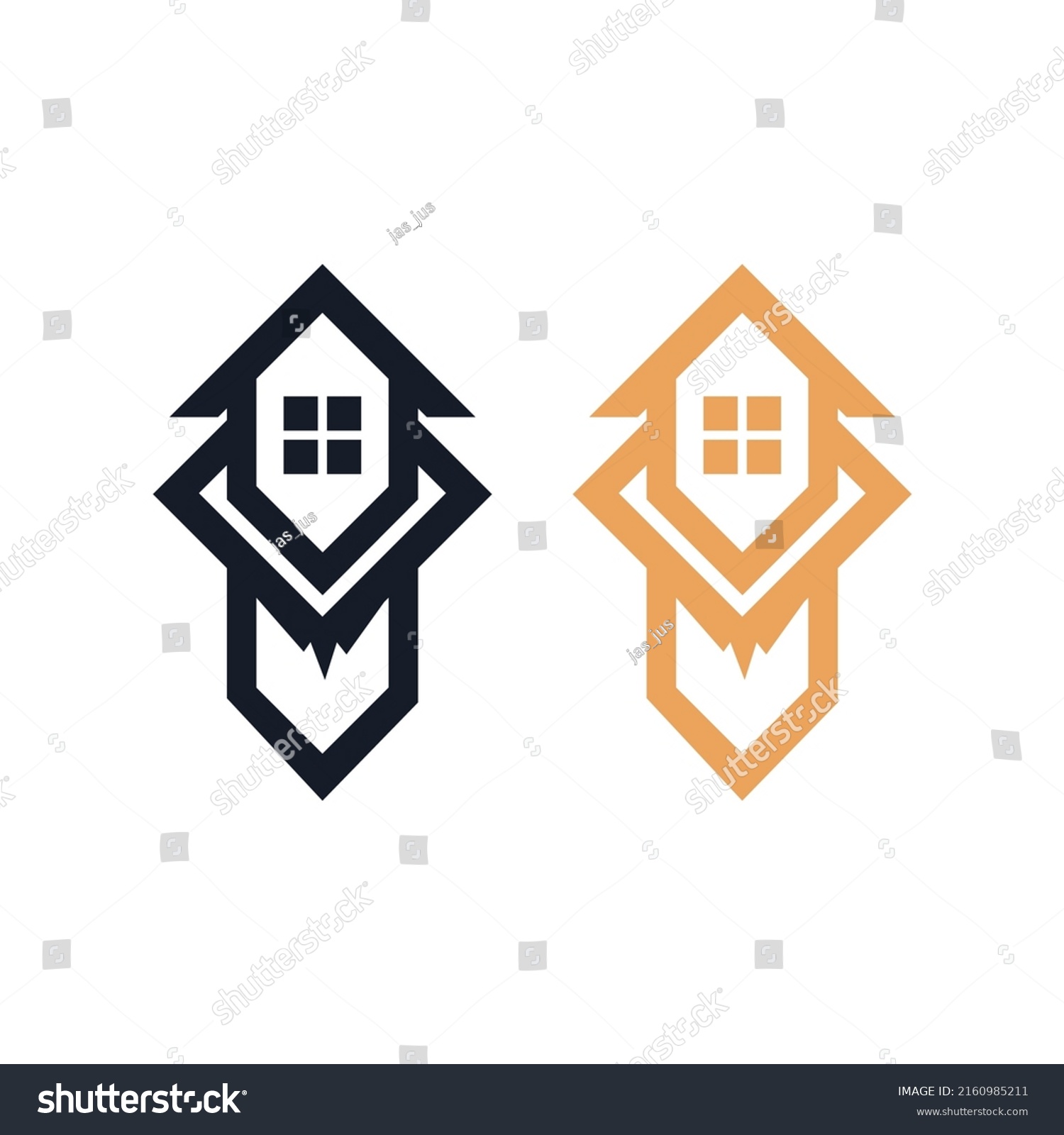 House Pen Draw Logo Design Vector Stock Vector (Royalty Free ...