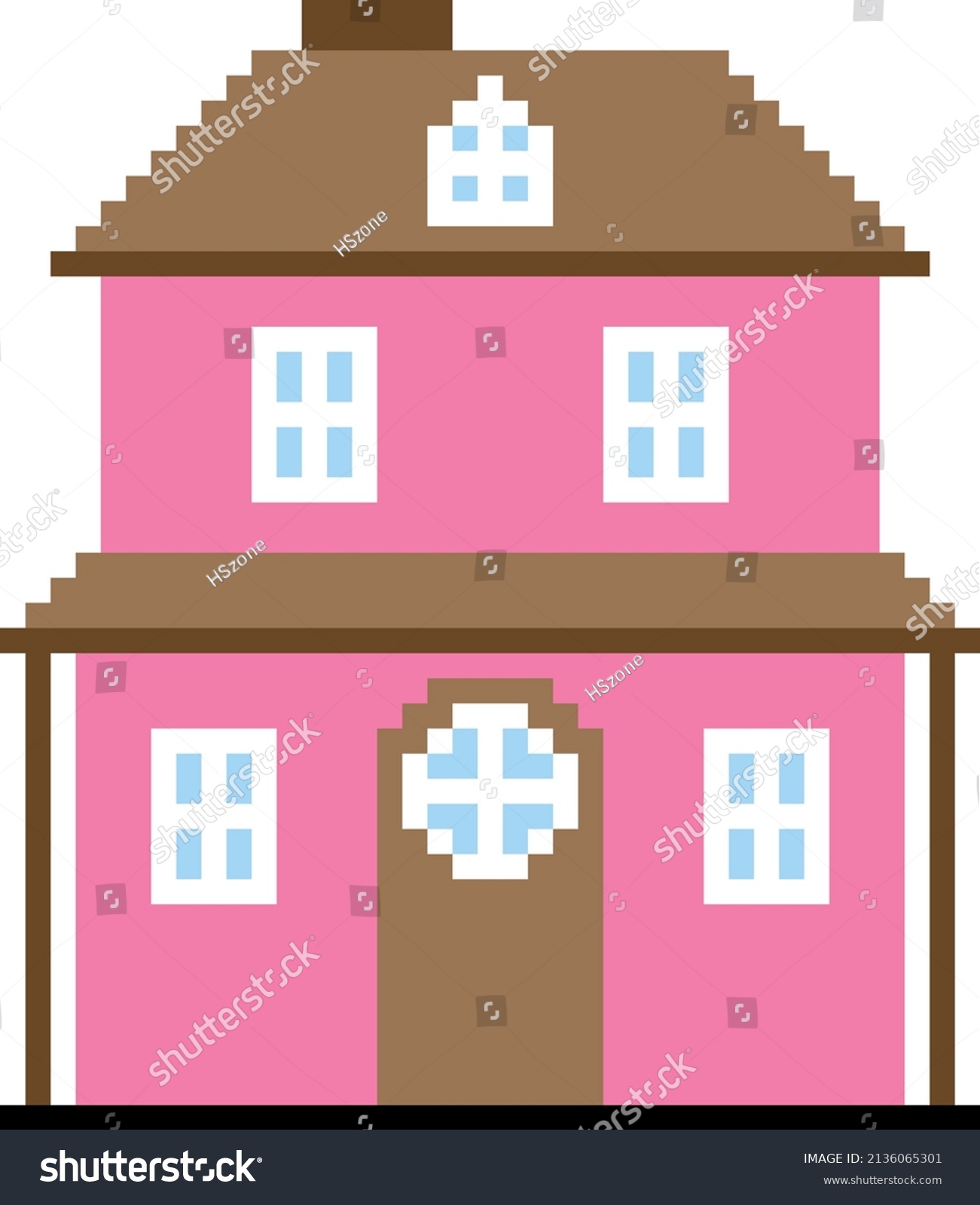 House Pixel Art Vector Illustration House Stock Vector Royalty Free