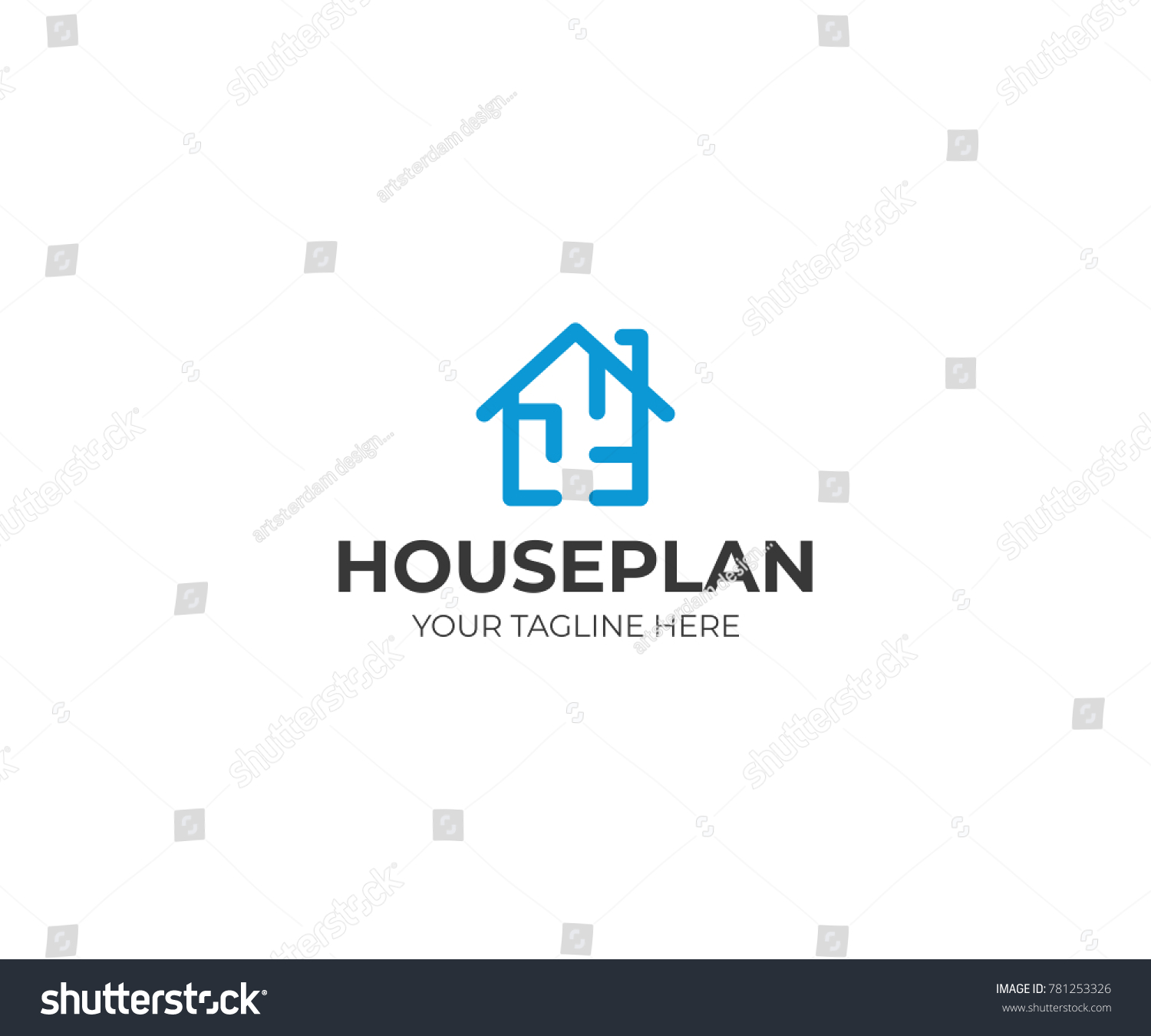 House Plan Logo Template Floorplan Vector Stock Vector (Royalty Free ...
