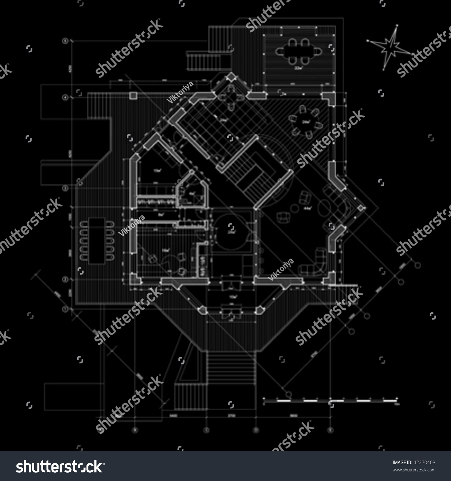 House Plan Vector Blueprint Stock Vector (Royalty Free) 42270403 ...