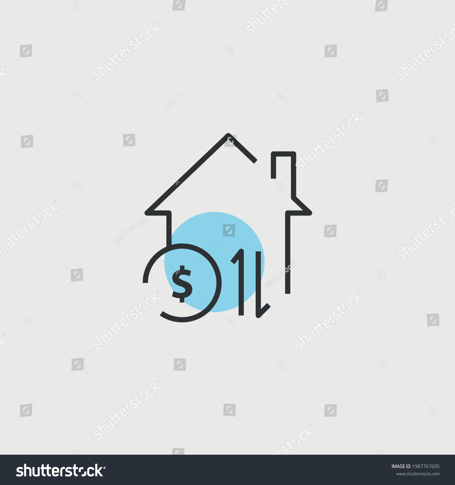 House Price Fluctuating Vector Icon Graph Stock Vector (Royalty Free ...
